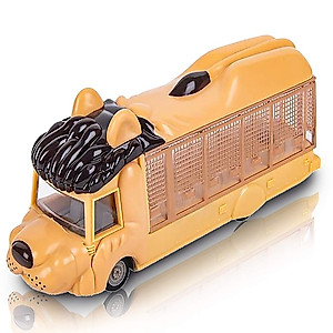 ArtCreativity Pull Back Lion Safari Animal Bus for Kids, 7 Inch Lion Design Bus with Pullback Mechanism, Durable Plastic Material, Safari Party Decorations, Best Birthday Gift for Boys & Girls