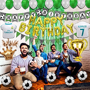 GoGoGoodie Real Madrid CF Birthday Decorations,Soccer Theme Balloons Set La Liga League Celebration Party Supplies for Soccer Fans Best Gift