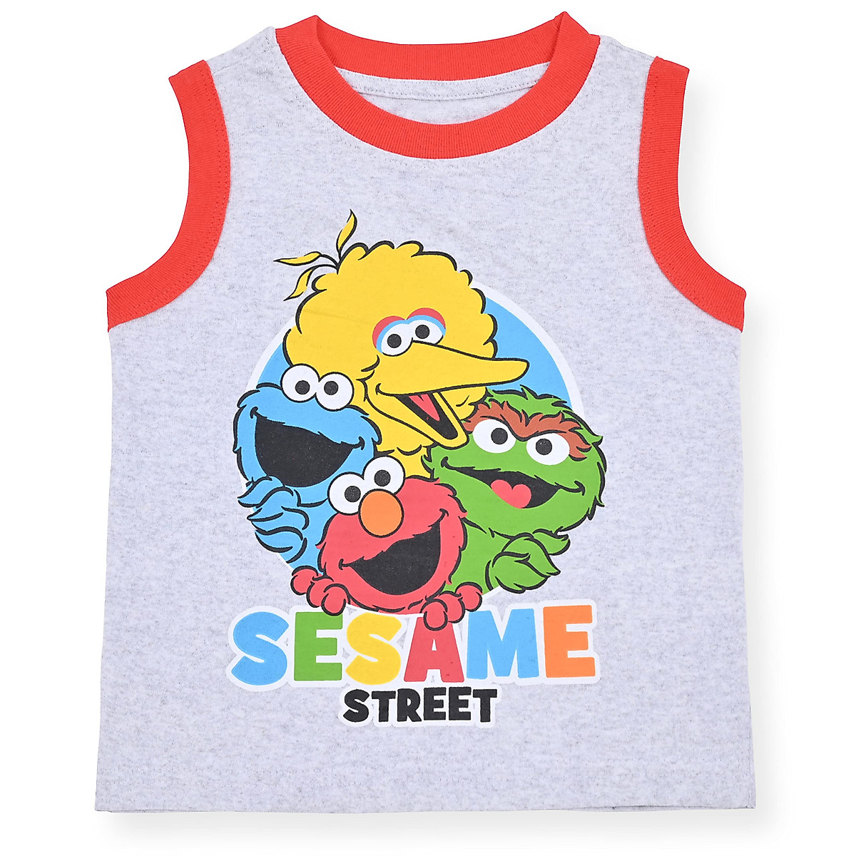 Sesame Street Elmo and Friends Boys 2 Pack Tank Top for Infant and Toddler Kids Red