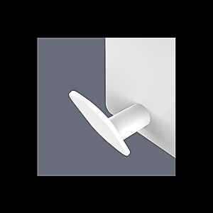 DELITON Adhesive Towel Hooks/Bathroom Wall Hooks - White Heavy Duty Self Adhesive Hooks Stick on Hanging Robes Coats Clothes for Bedroom Kitchen Door, Stainless Steel 4 Pack