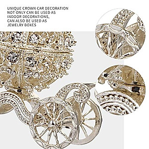 NUOBESTY Cinderella Pumpkin Carriage Decorative Hinged Jewelry Trinket Box Silver Rhinestone Jewelry Display Holder Unique Gift for Grils Women