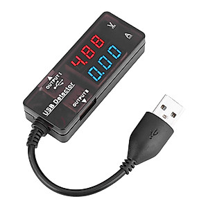 YB26VA USB Detector Dual Display USB Detector Voltmeter Ammeter Battery Capacity Tester with LED Display for Mobile Phone, Tablet Computer USB Device(Bicolor)