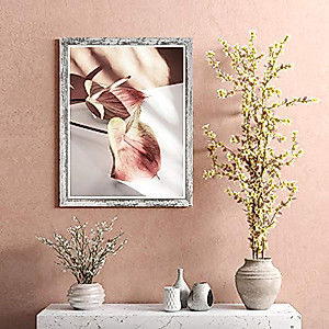 Q.Hou 16x20 Picture Frames Wood Patten Distressed White Puzzle Frame 2 Packs, Wall Hanging, Smooth Molding & Acrylic Cover, Great for Prints, Poster, Mural and Picture (QH-PF16X20-RW)