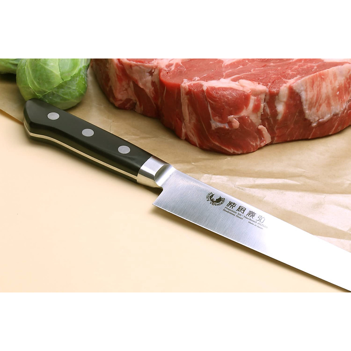 Yoshihiro INOX AUS10 Stain-Resistant Steel Ice Hardened Sujihiki Slicer Chef Knife (10.5'' (270mm))