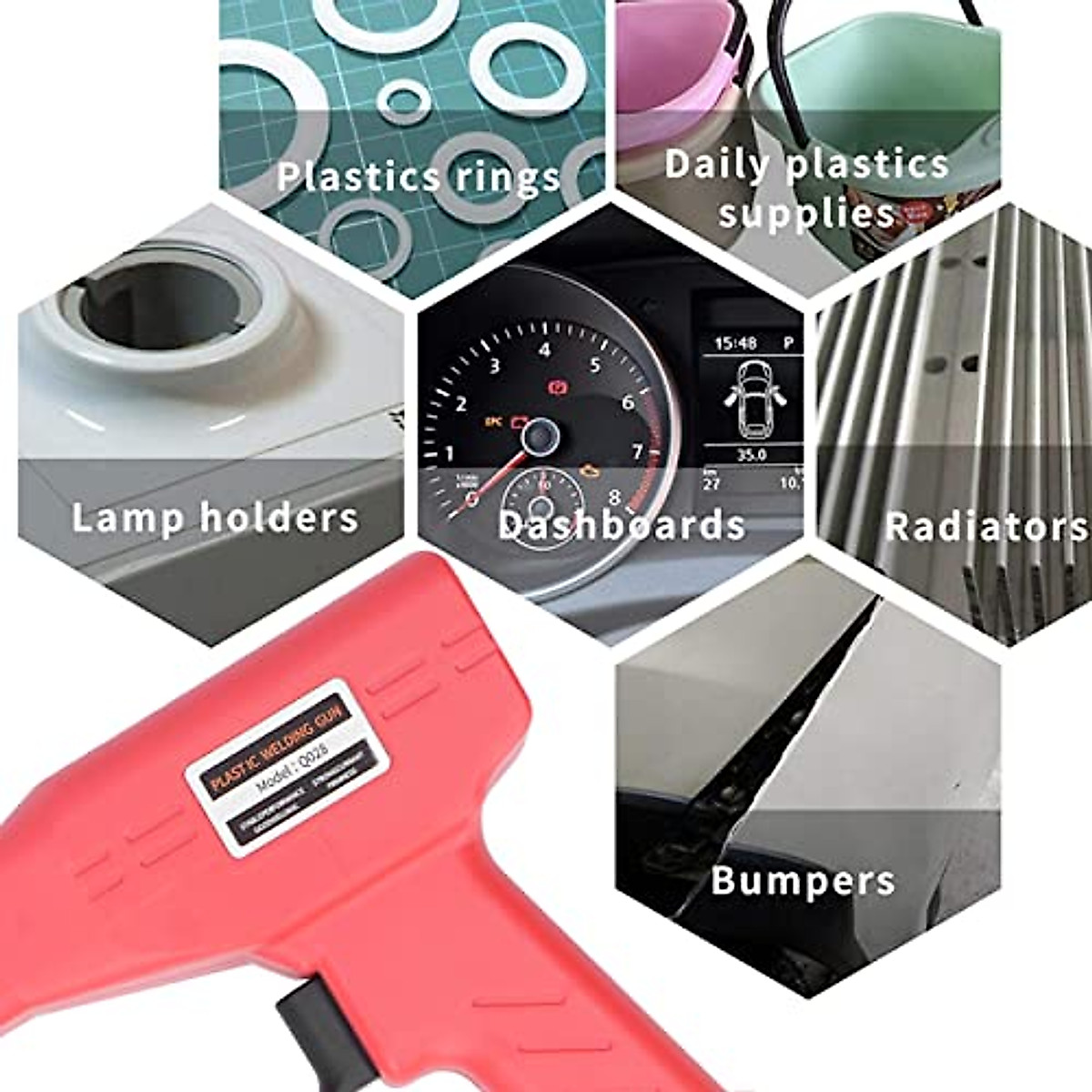 50W Hot Staple Welder Gun, Plastic Welding Machine Car Bumper Repair Kit with Plier, Flat/Outside Corner/Inside Corner/Staples, Welding Repairing Machine for Repairing Bumpers(#1)