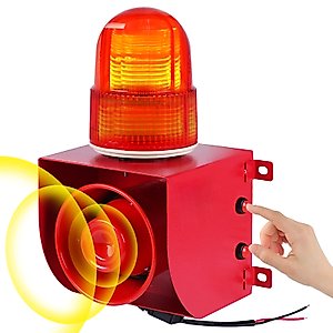 Saladulce Alarm Siren Strobe Light 120dB Industrial Sound Light Alarm Outdoor Waterproof Siren Strobe Alarmfor Home Security AC110V Tone Volume Adjustable