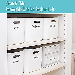 Hebayy 242 pcs Laundry Room, Linen Closet & Office Labels, 220 Pre-Printed Waterproof Oil&Tear Resistant Removable Stickers, 22 Blank Ones, No Residue for Home Office Craft Room Organization