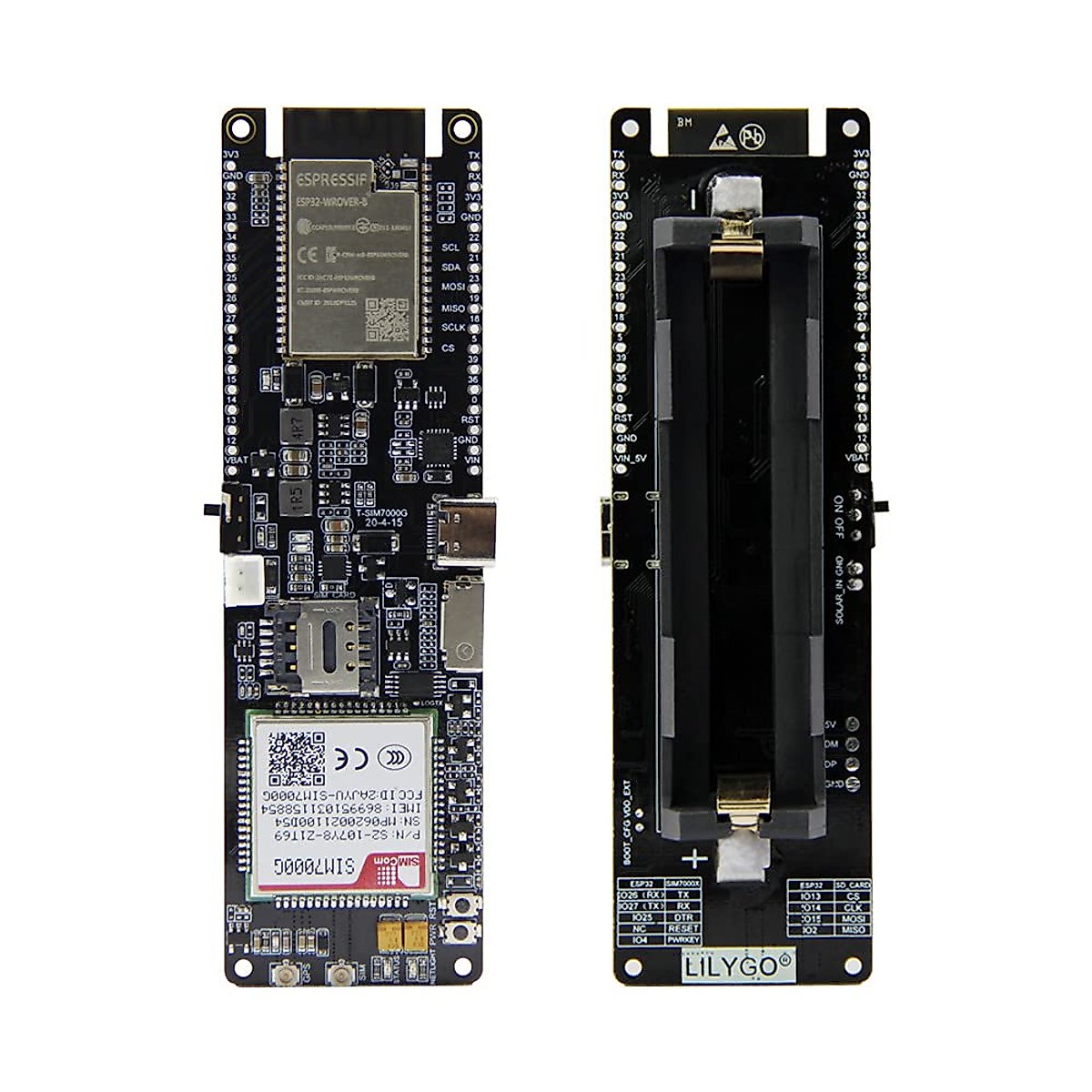 LILYGO T-SIM7000G ESP32-WROVER-B Solar Charge SIM GPS Antenna CH9102F 4MB 2G/NB TTGO Development Board