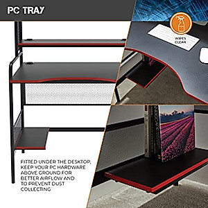 X Rocker, 0724401, Icarus Gaming Desk, 35.4 x 29.1 x 57.5, Black