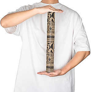 RUSPEPA Scented Kraft Wrapping Paper Roll - Mini Roll - Black 50 Years Design with Fragrance Great for Birthday, Party, Holiday - 17 inches x 16.4 feet - 50th Birthday