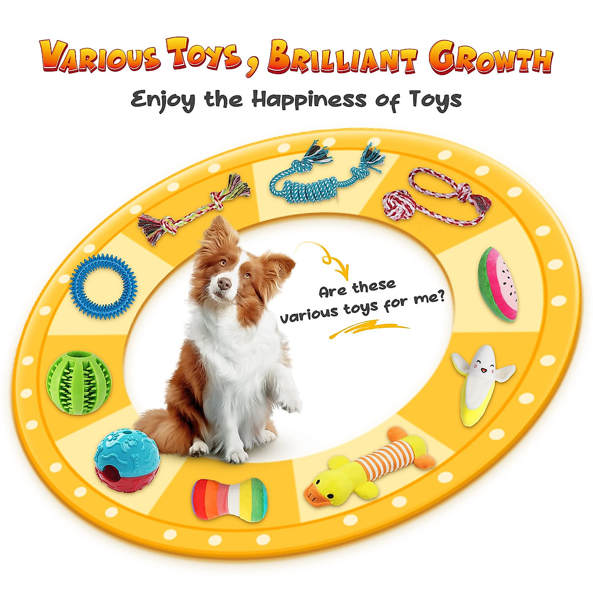 KIPRITII Luxury Puppy Chew Toys - 20 Pack With Rope, Squeaky, and Bite Toys for Teething Small Dogs