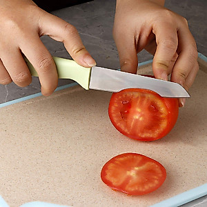 Kocpudu Paring Knife,3 Pieces Sharp and Durable Fruit Knife, with Protective Cover,fruit Knife Small of Exquisite Appearance,suitable for Most Types of Vegetables and Fruits (pink, Blue, Green)