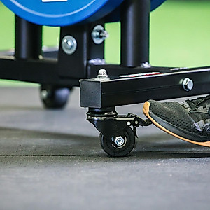 Titan Fitness Portable Weight Tree for Olympic Plate and Barbell Storage, Weight Plate Storage with 1,000 LB Capacity, Weight Tree Rack with Locking Wheels, Weight Plate Tree with Barbell Storage