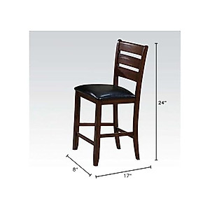Acme Urbana Counter Height Chair in Black and Cherry (Set of 2)