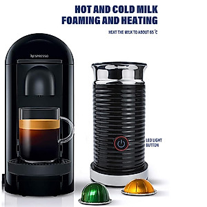 Milk frothing machine，Automatic milk frother，Electric for Hot & Cold Froth, Froth Or Heat Milk，Multifunctional milk frother，Automatic off & Easy Cleaning, Silent Operation (black)