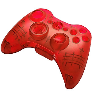 OSTENT Replacement Case Shell & Buttons Kit for Microsoft Xbox 360 Wireless Controller - Color Red