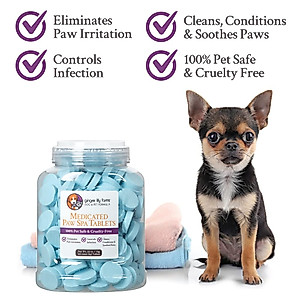 Ginger Lily Farms Dog & Pet Formula Medicated Paw Spa Tablets, 100% Pet Safe & Cruelty-Free, 165-Count