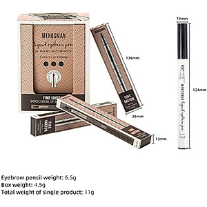 Waterproof Eyebrow Pen Microblading Eyebrow Pen Makeup with a Micro-Fork Tip Liquid Eyebrow Pencil (2#Brown)