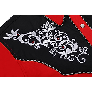 JoZorro Men Western Shirts Rhinestone Cowboy Shirt Camisas Vaqueras Para Hombres Elegantes Para Fiesta 50s Rockabilly Shirt