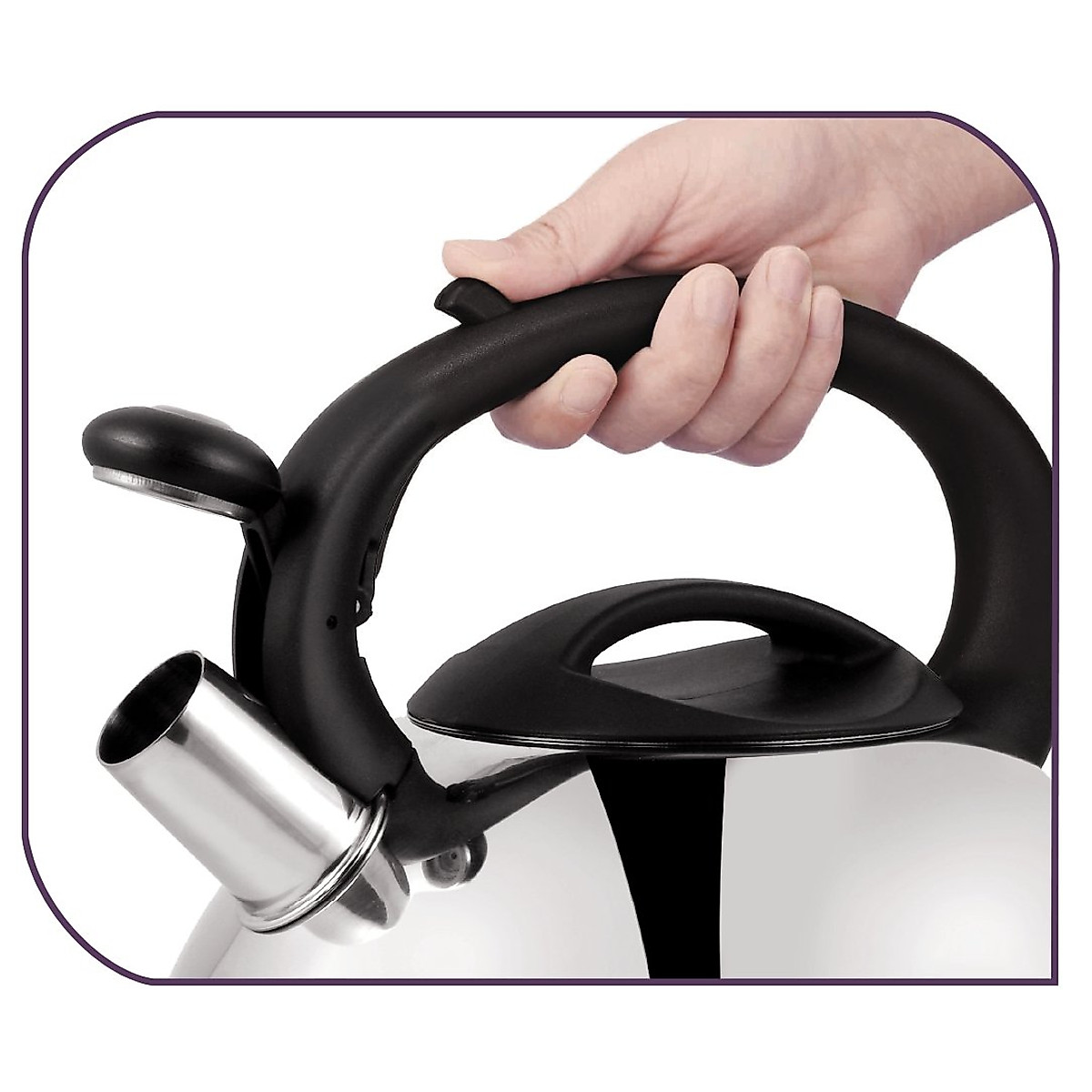 T-fal Specialty Stainless Steel Tea Kettle 3 Quart Cookware, Pots and Pans, Dishwasher Safe Silver