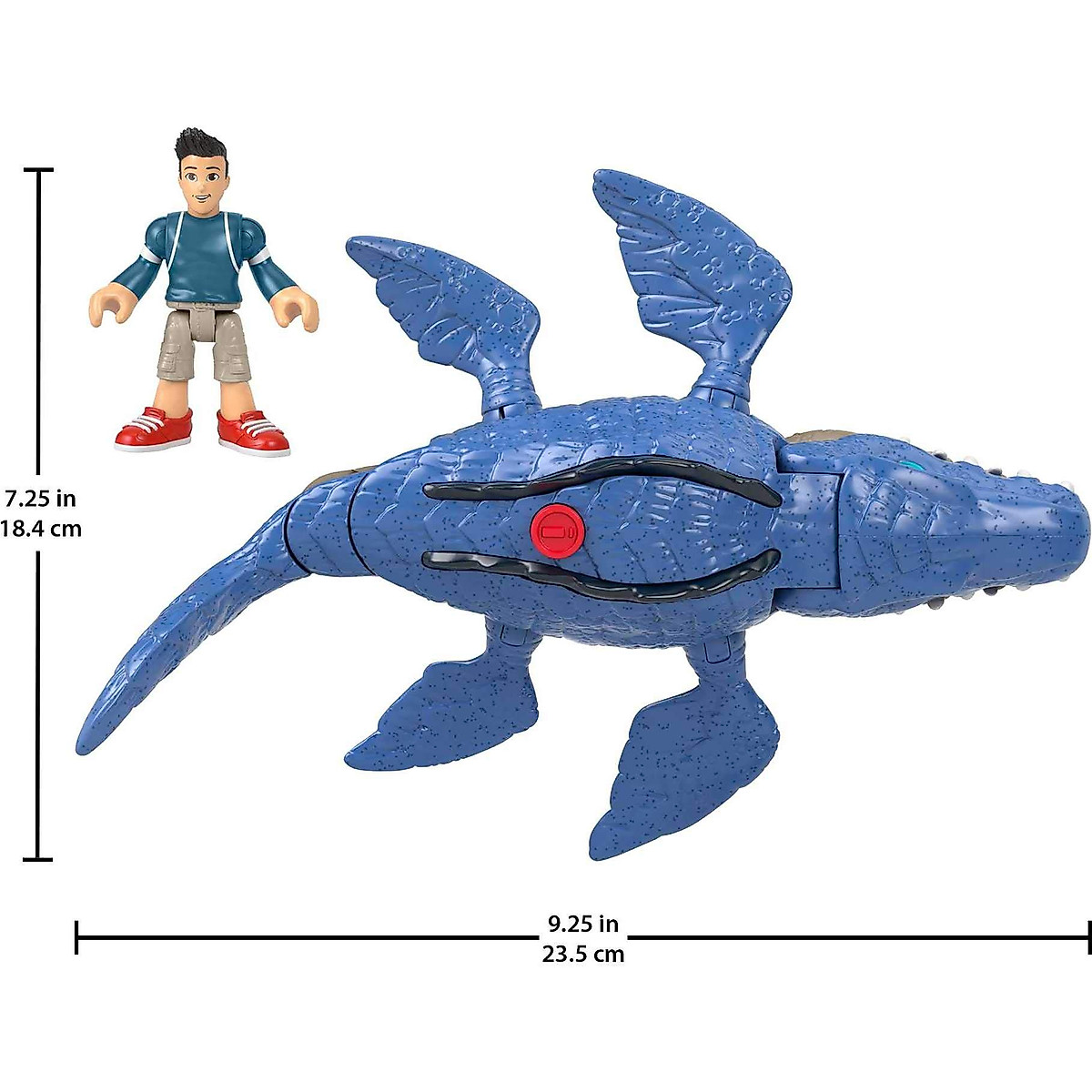 Fisher-Price Imaginext Jurassic World Dinosaur Toy Camp Cretaceous Mosasaurus & Kenji Figure Set for Pretend Play Kids Ages 3+ Years