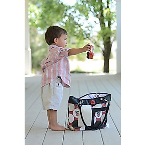 2 Red Hens Rooster Diaper Bag, Owl Dots