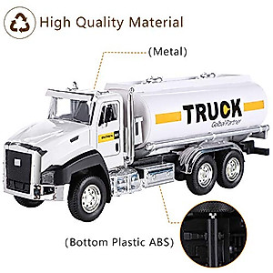 G.C 3 Pack Diecast Transport Vehicles Truck Toys Set Garbage Truck Tanker Delivery Truck 1:50 Scale Pull Back Metal Model Car Toys for Boys