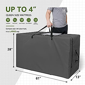 Cuddly Nest Folding Mattress Storage Bag - Heavy Duty Carry Case for Tri-Fold Guest Bed Mattress (Fits 4" Queen Mattress)