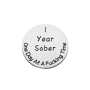 MAOFAED One Day At A Time Pocket Token Gift Idea Sobriety Gift AA NA Recovery Sobriety 1 Year 6 Months 365 Days 1000 Days Gift