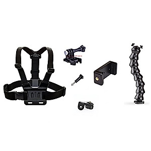 Livestream Gear® - Smartphone Chest Mount & Gooseneck Setup for Streaming or Video, to Fit Regular Sized Devices up to 85 mm Wide. Easy Screen View for Zoom Calls or Streaming.