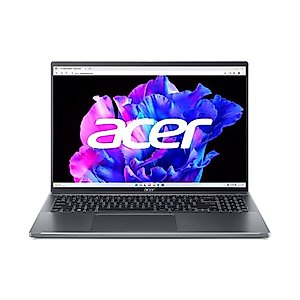 Acer Swift Go 16 Thin & Light Laptop | 16" 1920 x 1200 100% sRGB 400nit Display | Intel Core i5-1335U | Intel Iris Xe Graphics | 8GB LPDDR5 | 512GB Gen 4 SSD | Intel WiFi 6E AX211 | SFG16-71-52SD