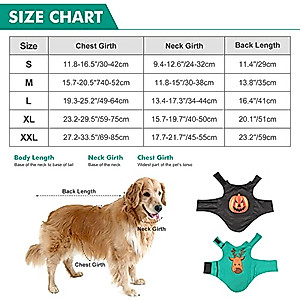 Dog Halloween Costumes for Large Medium Small Dogs, Reversible Waterproof Dog Clothes for Christmas, Cold Weather Coat Windproof, Anxiety Dog Vest for Outdoor Winter