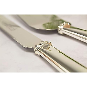 Lenox Devotion Personalized Wedding Cake Knife and Server Set, Custom Engraved Wedding Cake Cutting Set, Engagement Gifts and Accessories for Bride and Groom