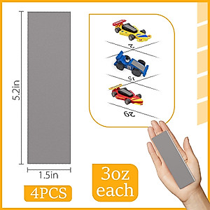 4 Pieces 3 Ounces Stick On Flex Weight for Derby Car- Cuttable Flexible Tape Weight for Easily Fine Tune Car Weight and Fastest Speed
