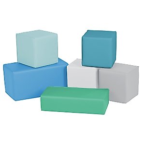 Factory Direct Partners 10414-CT SoftScape Stack-a-Block Big Foam Construction Building Blocks, Soft Play Set for Toddlers and Kids (6-Piece Set) - Contemporary