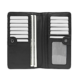 Pixie Mood Sophie 6.75 x 3.75 Vegan Leather Snap Closure Card Wallet, Black Croc