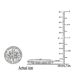 Dazzlingrock Collection 0.10 Carat (Ctw) Round Lab Grown White Diamond Women Wedding Stackable Band in 10K White Gold, Size 7