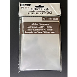 Sleeve Kings Tiny Epic Compatible Sleeves (88x125mm) - 110 Pack, 60 Microns