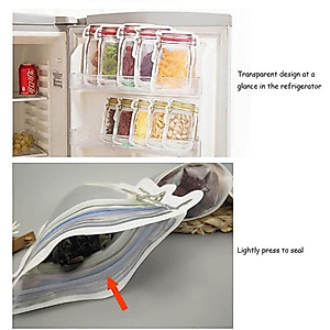 Hubosale Ziplock Bags, Hubosale Food Storage Bags, Reusable Mason Bottle Ziplock Bags, Reusable Mason Jar Ziplock Bags, Reusable Mason Jar Bags Food Storage Plastic Bags (10Set-40PCS)