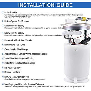 Fuel Pump Assembly w/Sensor Replace# E3549M Compatible with 02-04 Chevy Trailblazer & Trailblazer EXT; 04 Buick Rainier; 02-04 GMC & Oldsmobile Bravada; 03-05 Isuzu Ascender 4.2L I6/5.3L V8/4.3L V6