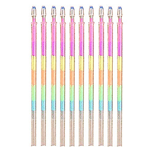 Opla3ofx 10Pcs Colorful 0.5mm Gel Ink Pen Refills Glitter School Drawing Write StationeryFine point, Durable and Smoth to Write1#
