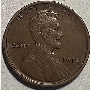 1914 P Lincoln Cent Union Shield Penny Wheat Cent AU Condition Extremely Fine Details