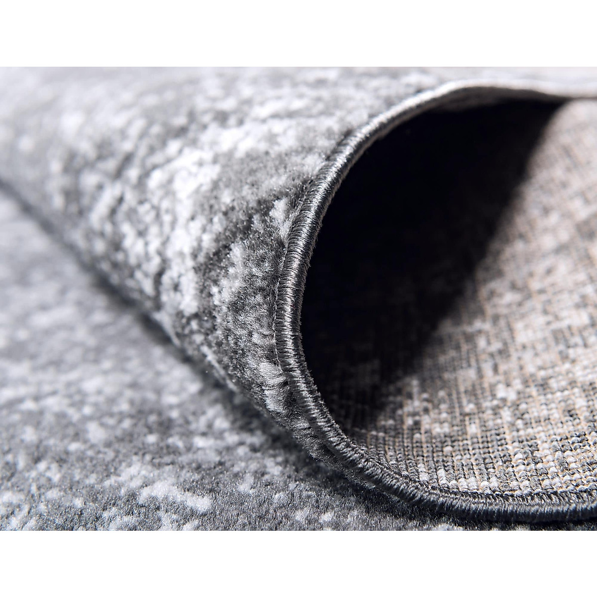 Rugs.com Monte Carlo Collection Rug – 5' Octagon Dark Gray Medium Rug Perfect for Living Rooms, Kitchens, Entryways