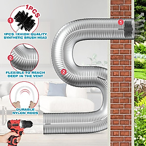 Sealegend 28 FEET Dryer Vent Cleaner Kit Flexible Quick Snap Brush with Drill Attachment Extend up to 28 FEET for Easy Cleaning Upgraded Dryer Vent Cleaning Kit Use With or Without a Power Drill