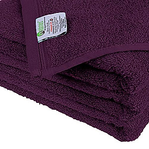 Weidemans Premium Towel Set of 4 Hand Towels 18" x 30" Color: Plum(Reddish Purple) | Pure Cotton |Machine Washable High Absorbency