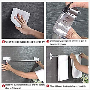 Double Tea Towel Holder for Hanging Over The Kitchen Cupboard Door - 41Cm/16.14Inch Towel Rack - No Drilling Necessary - /Silver/81Cm (Svart 51 cm)