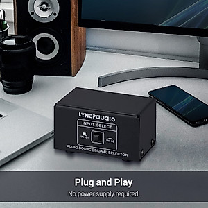 JINGFENG Audio Switcher RCA 2 in 1 Out/1 in 2 Out A/B Switch Stereo Audio Splitter Box with No Distortion RCA Jack for Switching Between Computer Speakers and Headphones