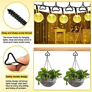 Taeekiy 10 Pcs Love-Hooks,Screw Hooks for Hanging with Safety Buckle, Screw in Hooks for Outdoor String Lights .Simple Design and Convenient Use，You'll Need It (Black10)