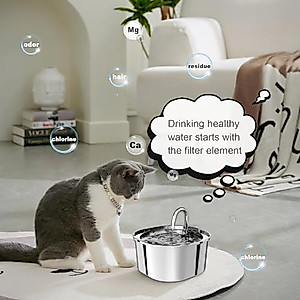 WECATION Cat Water Fountain Filter for Pet Fountain Stainless Steel, 84oz 4 Pack (8)