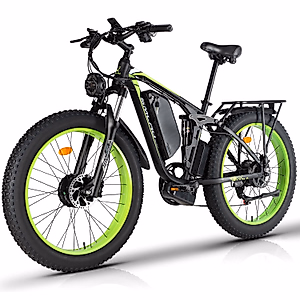 Lanshanchu (US in Stock V3 Plus Electric Bicycle 2000W Dual Motor Ebike 48V 22.4Ah Mountain Snow E Bike 35MPH Electric Bicycle 26" Fat Tire 7 Speed MTB for Trail Riding Excursion Commute